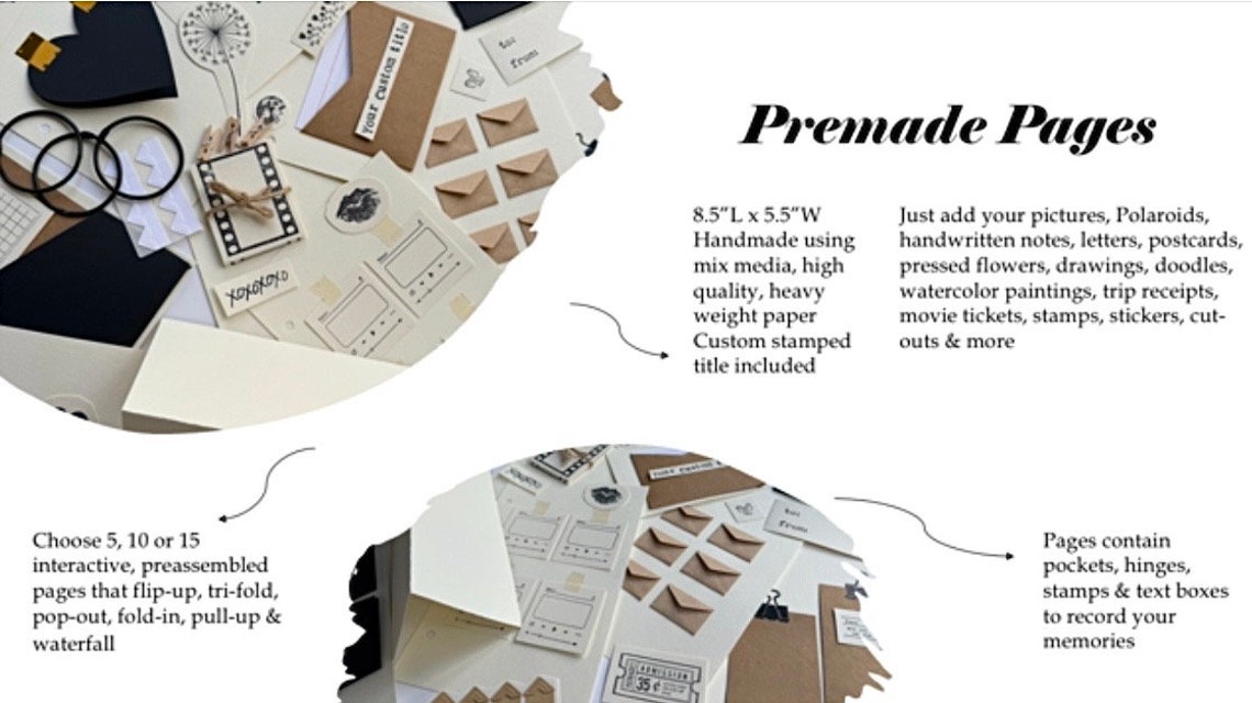 Premade Scrapbook Page Kit With Interactive Layout Creative DIY ...