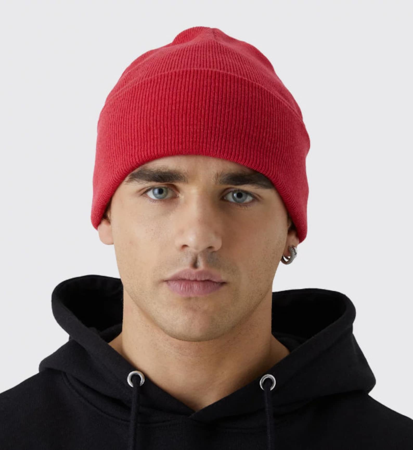 Flat Knit Red Beanies From Boohooman - Etsy