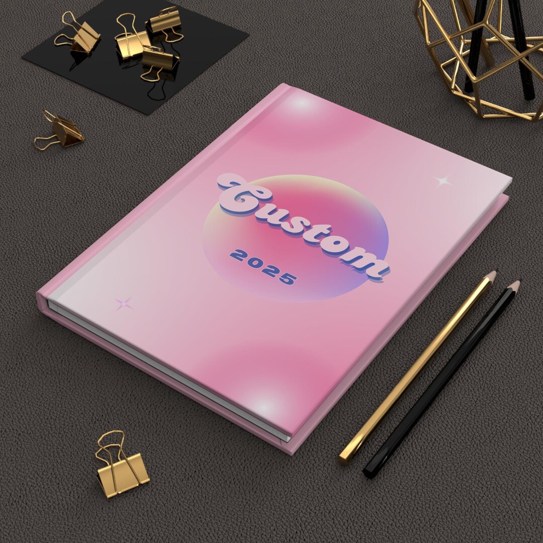 Custom Name Daily Journal, 2025 Matte Hardcover Journal, Y2K Retro ...