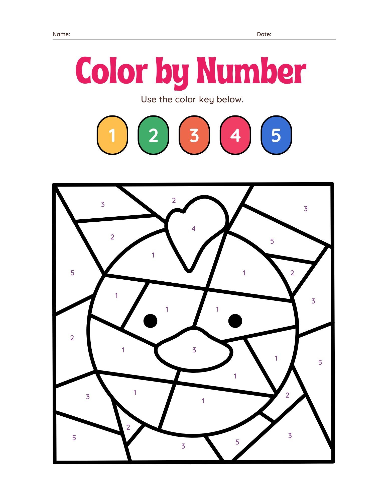 Color by Numbers Activity Sheets, Coloring Book Sheets, School Activity ...