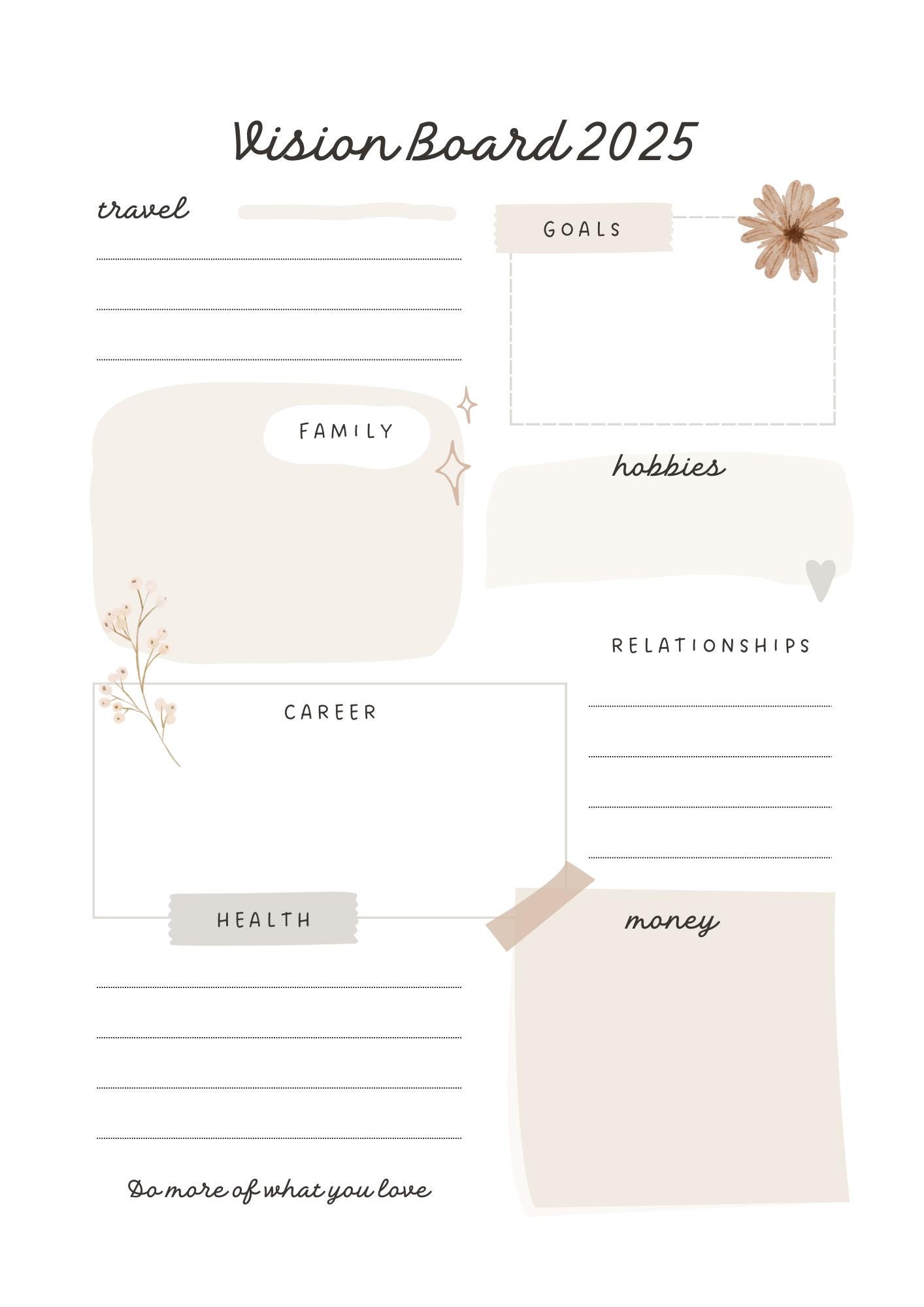 Vision Board 2025 Planner. Digital Vision Board 2025 Goals. Digital ...