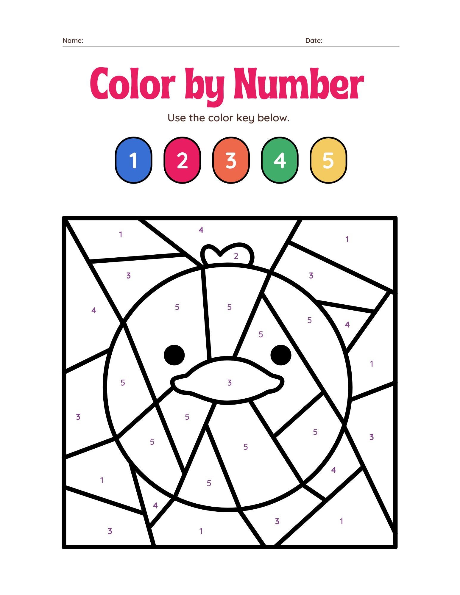 Color by Numbers Activity Sheets, Coloring Book Sheets, School Activity ...