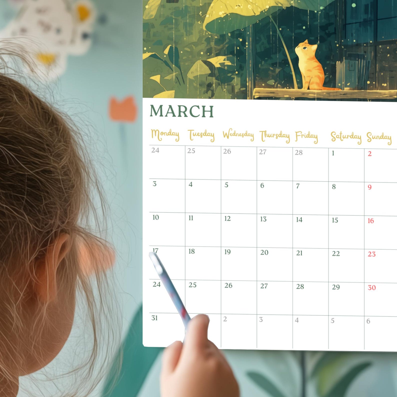 2025 Calendar Vertical Images Digital Art Print Whimsical Design Cute ...