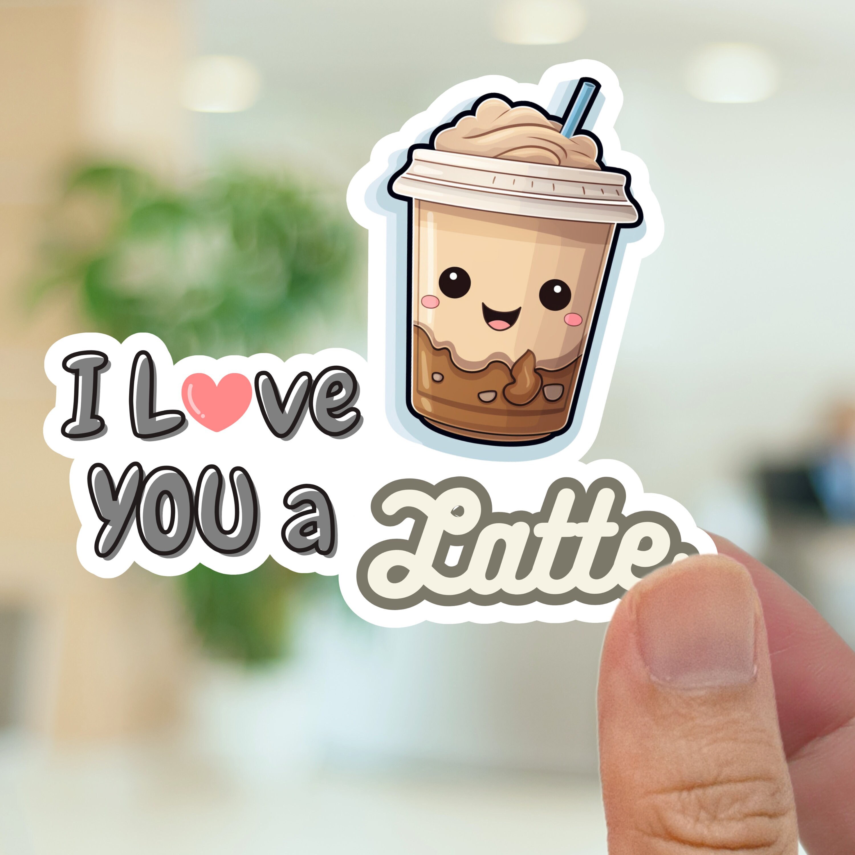 I Love You a Latte - Vinyl Sticker - Etsy