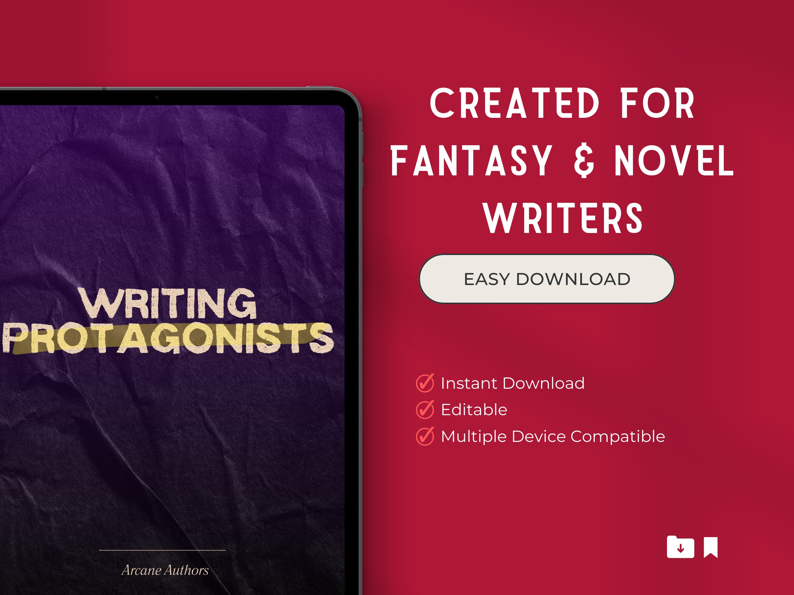 Editable Main Character Template for Writers Protagonists Character ...