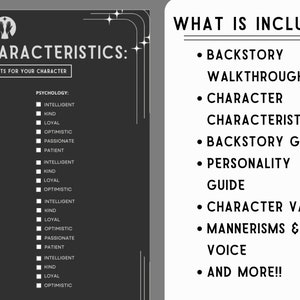 Editable Writing Template for Novelists Writer Character Builder ...