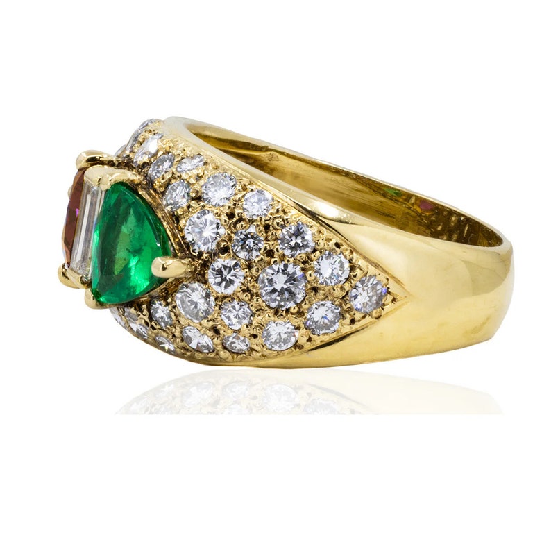 Emerald and Ruby Ring - Etsy