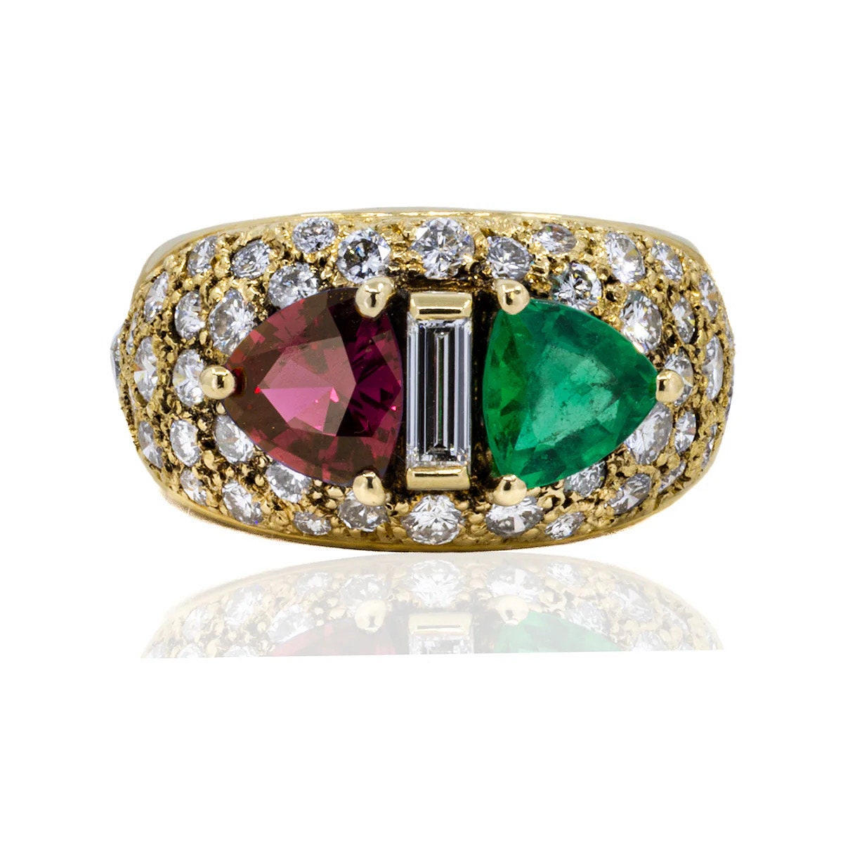 Emerald and Ruby Ring - Etsy