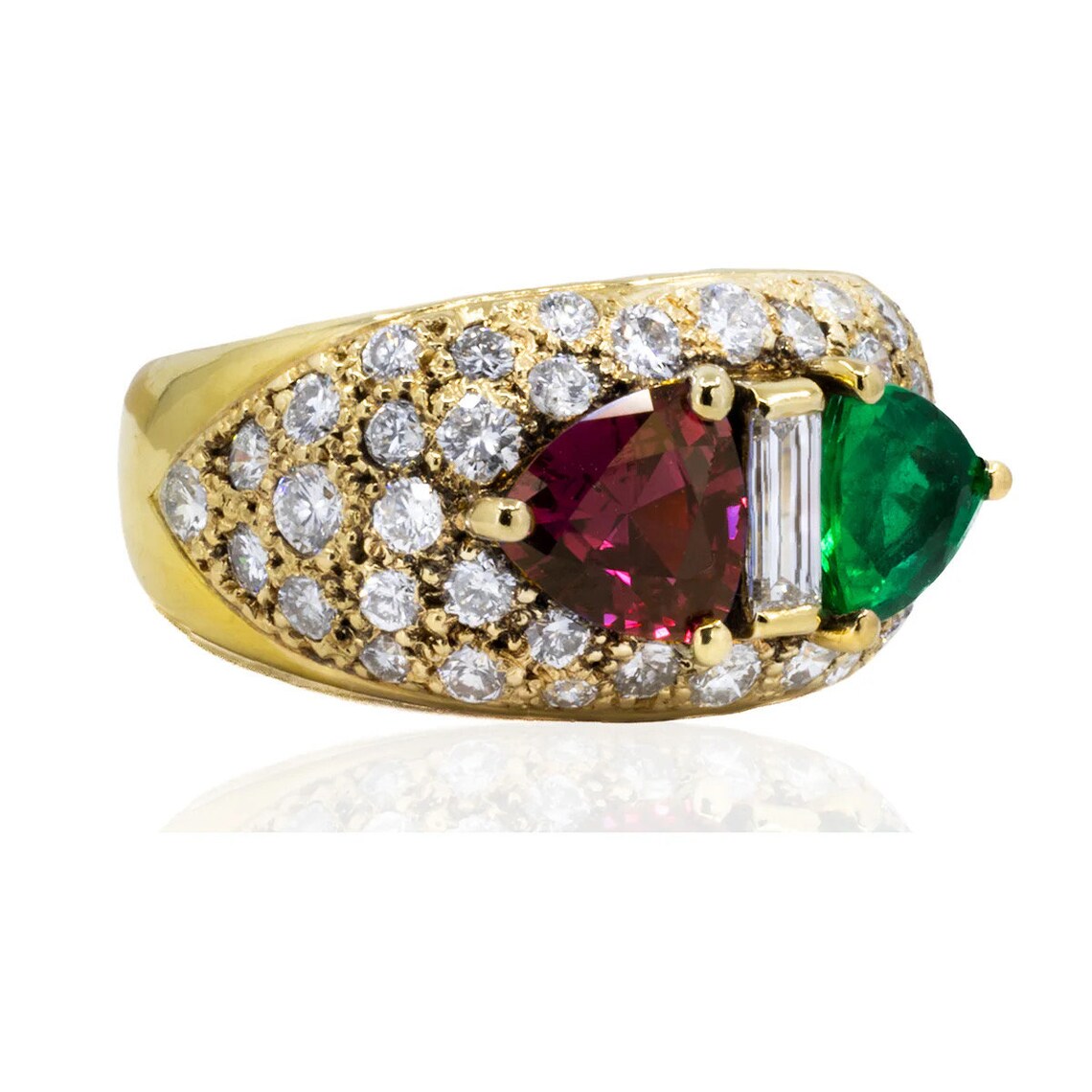 Emerald and Ruby Ring - Etsy