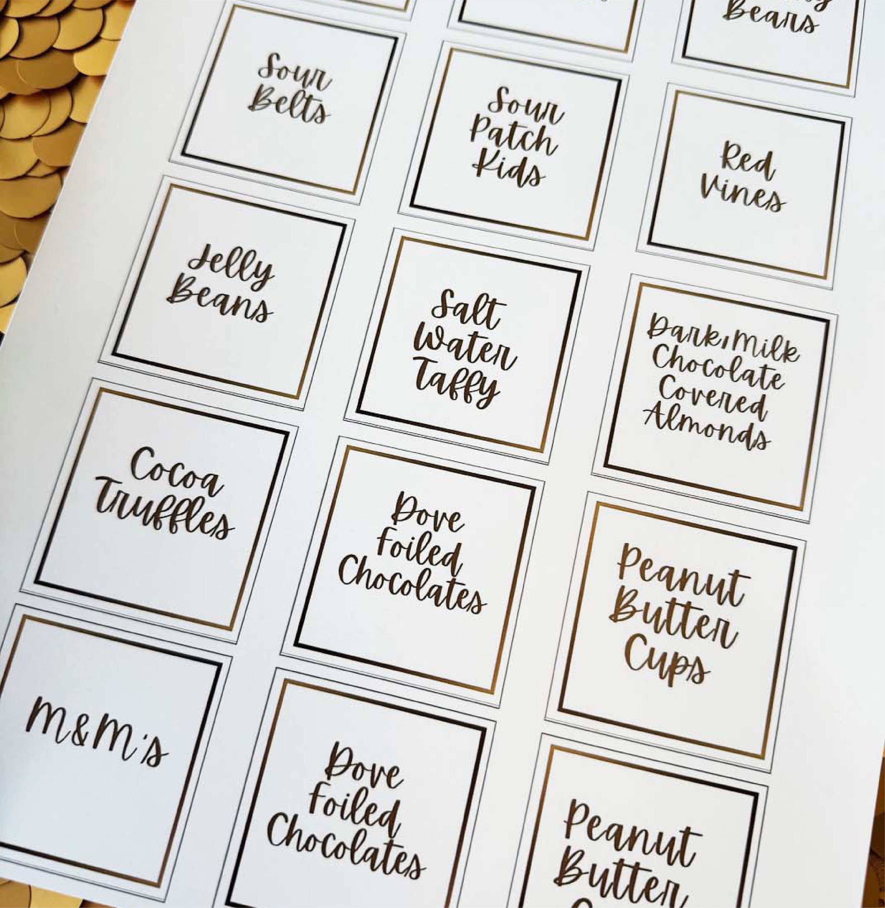 Editable Wedding Candy Buffet Label Wedding Place Card Printable
