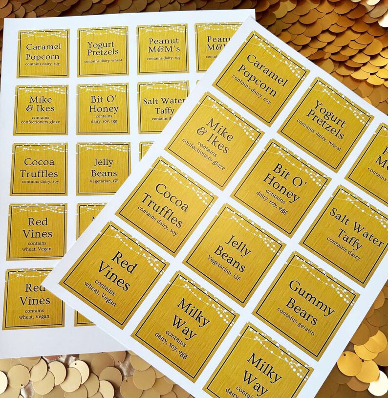 EDITABLE Birthday Candy Food Labels | Editable Birthday Sweets Candy ...