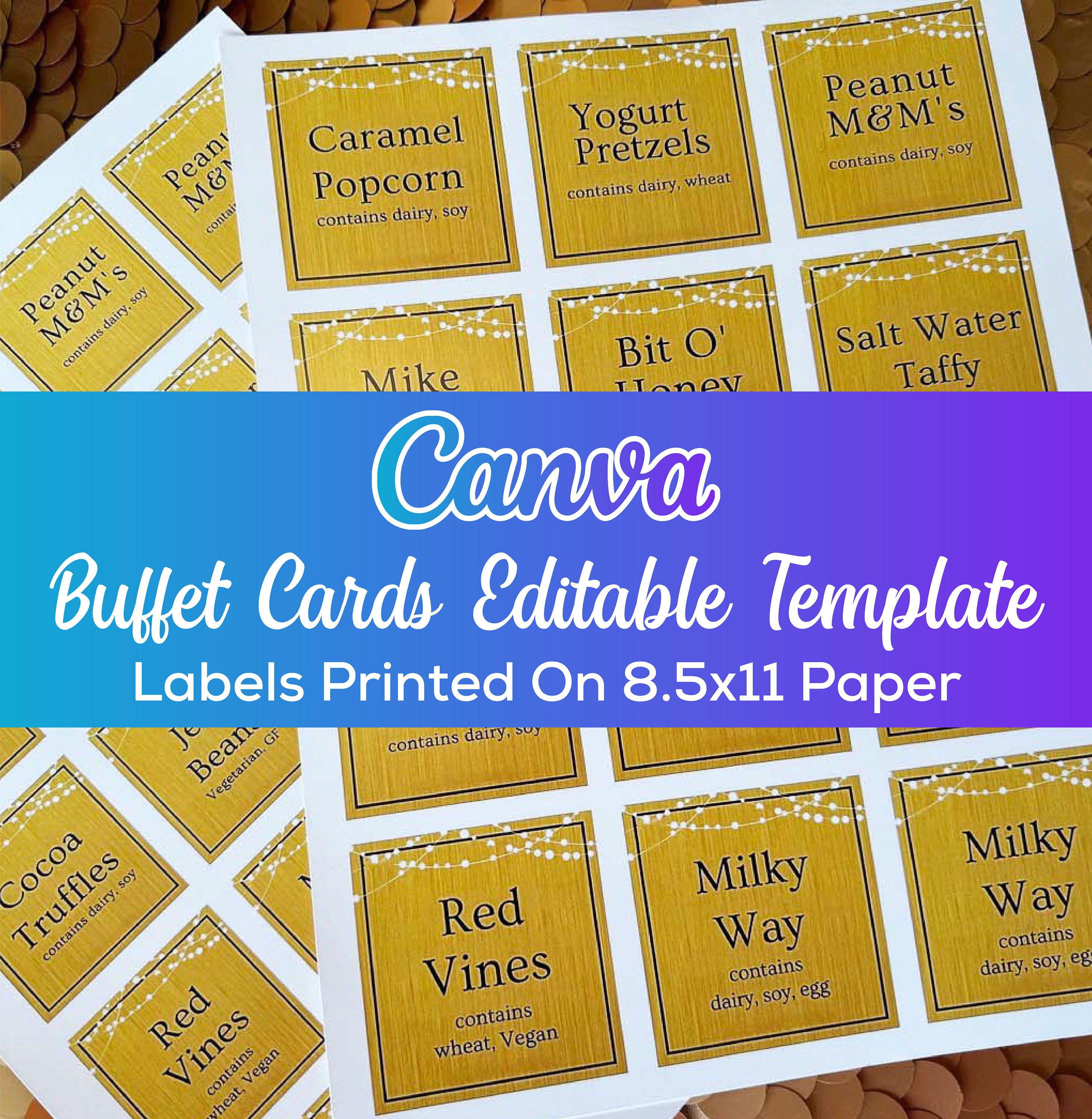EDITABLE Birthday Candy Food Labels | Editable Birthday Sweets Candy ...