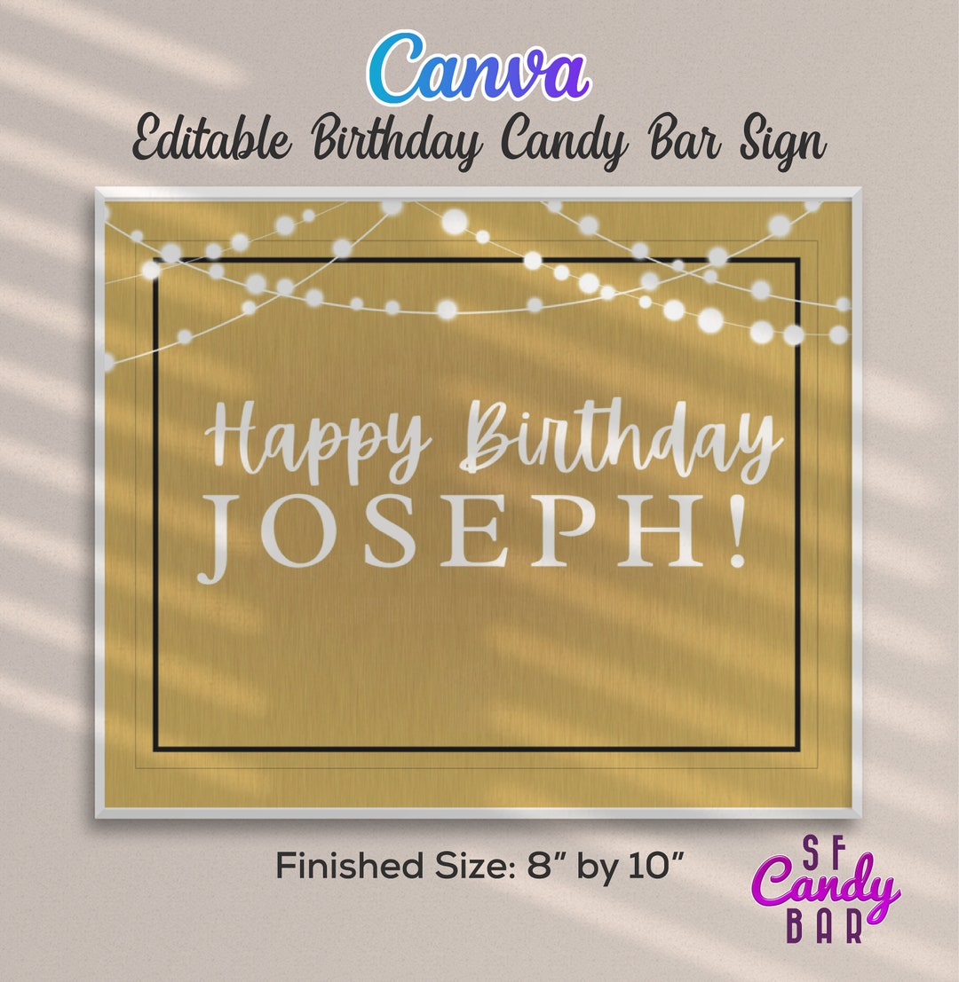 Happy Birthday Sign | Editable Canva Birthday Sign | Birthday Welcome ...