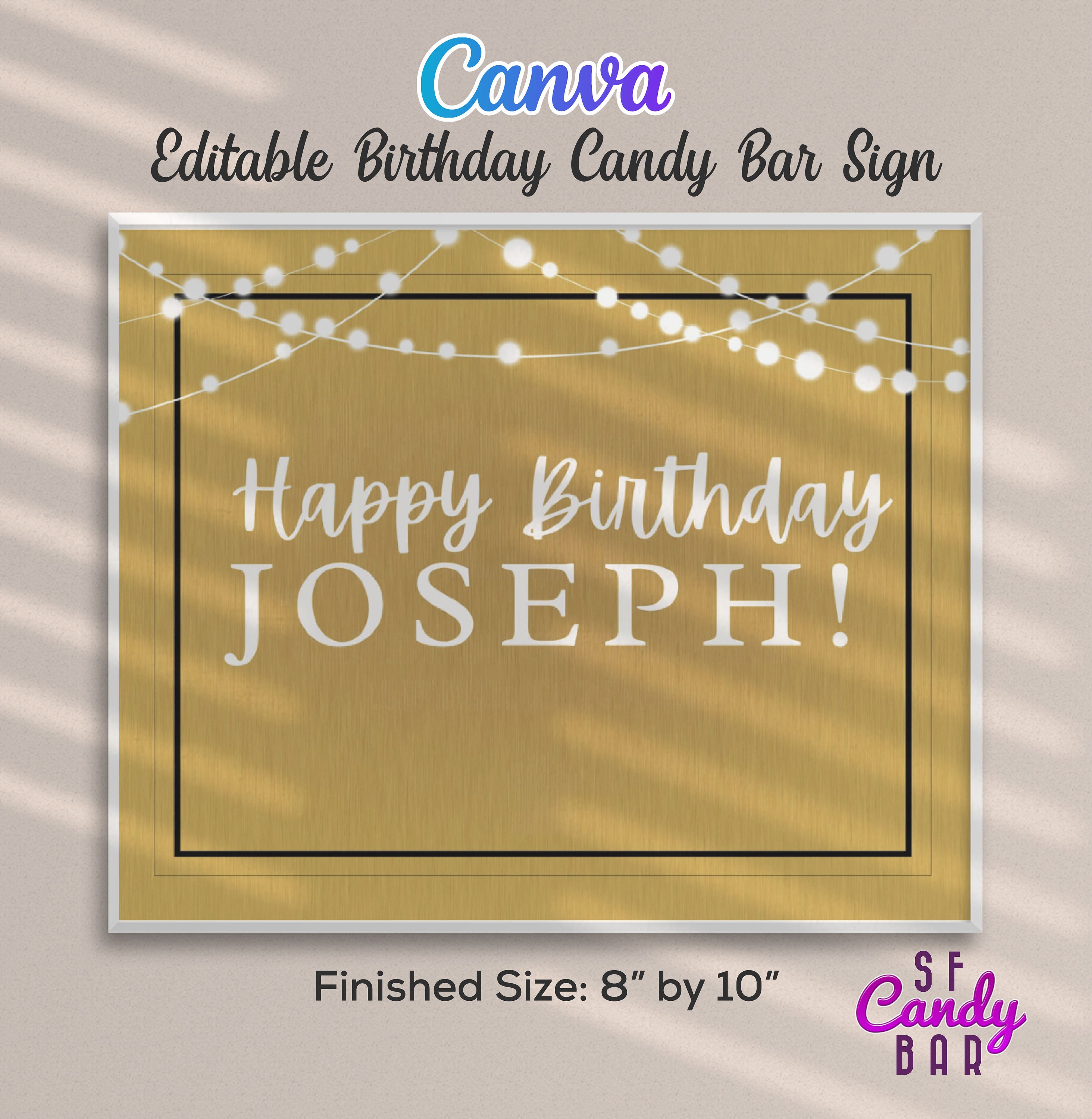 Happy Birthday Sign | Editable Canva Birthday Sign | Birthday Welcome ...