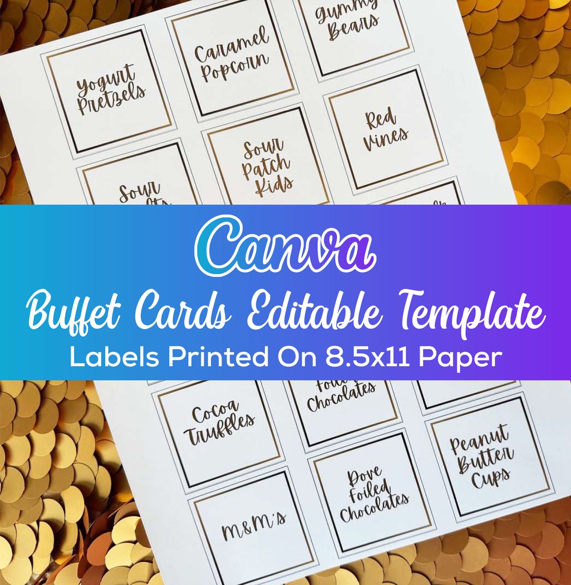 EDITABLE Wedding Candy Buffet Label | Wedding Place Card Printable ...