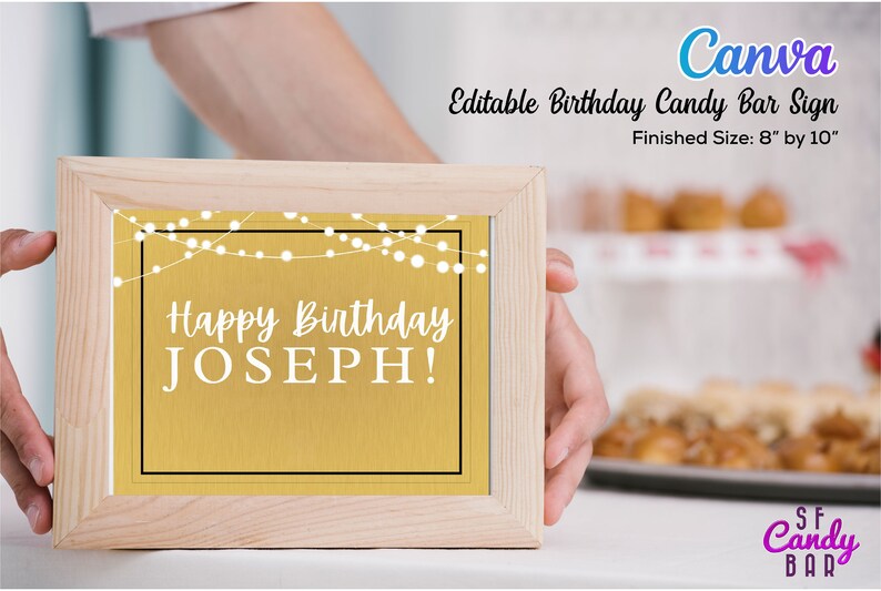Happy Birthday Sign | Editable Canva Birthday Sign | Birthday Welcome ...