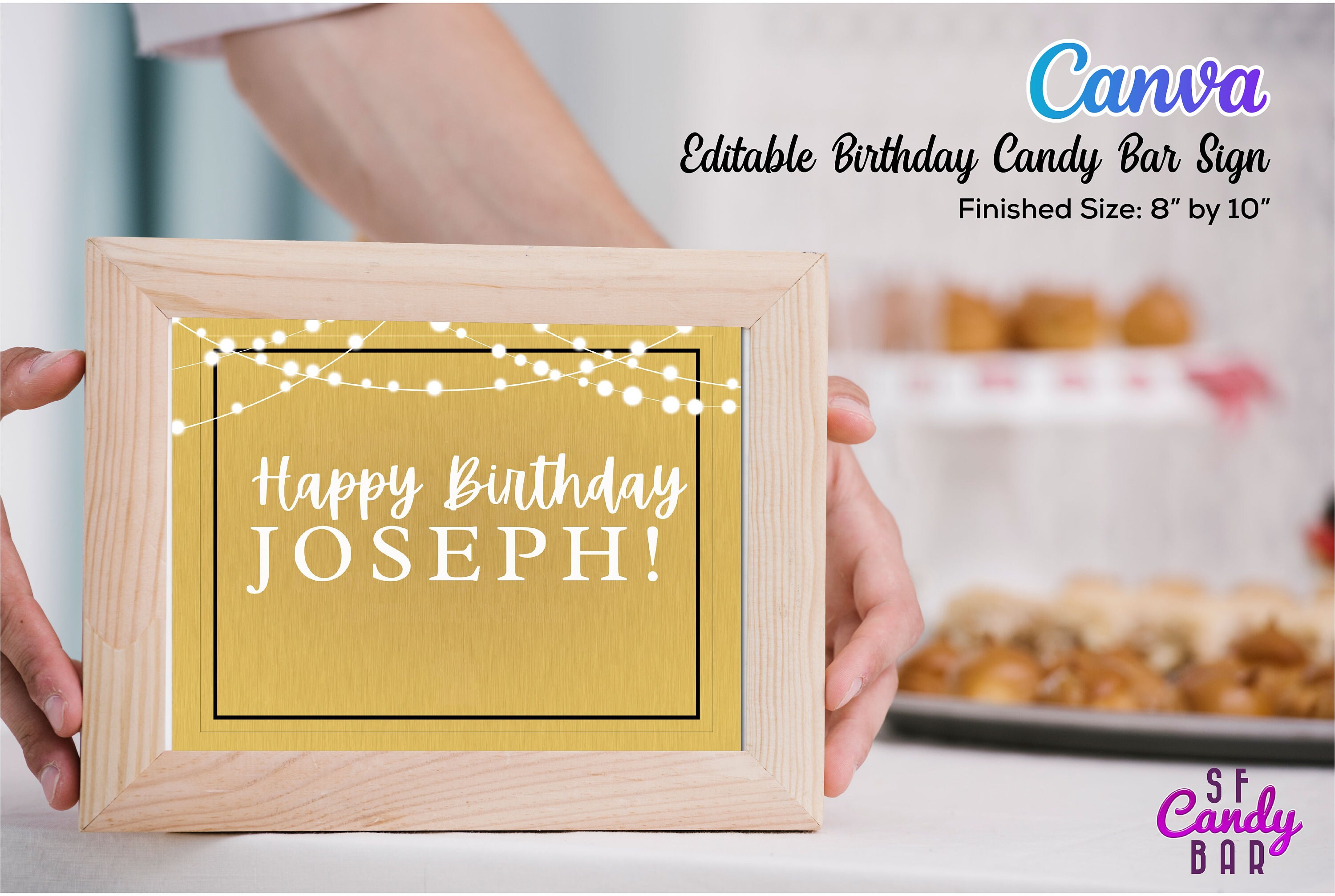 Happy Birthday Sign | Editable Canva Birthday Sign | Birthday Welcome ...