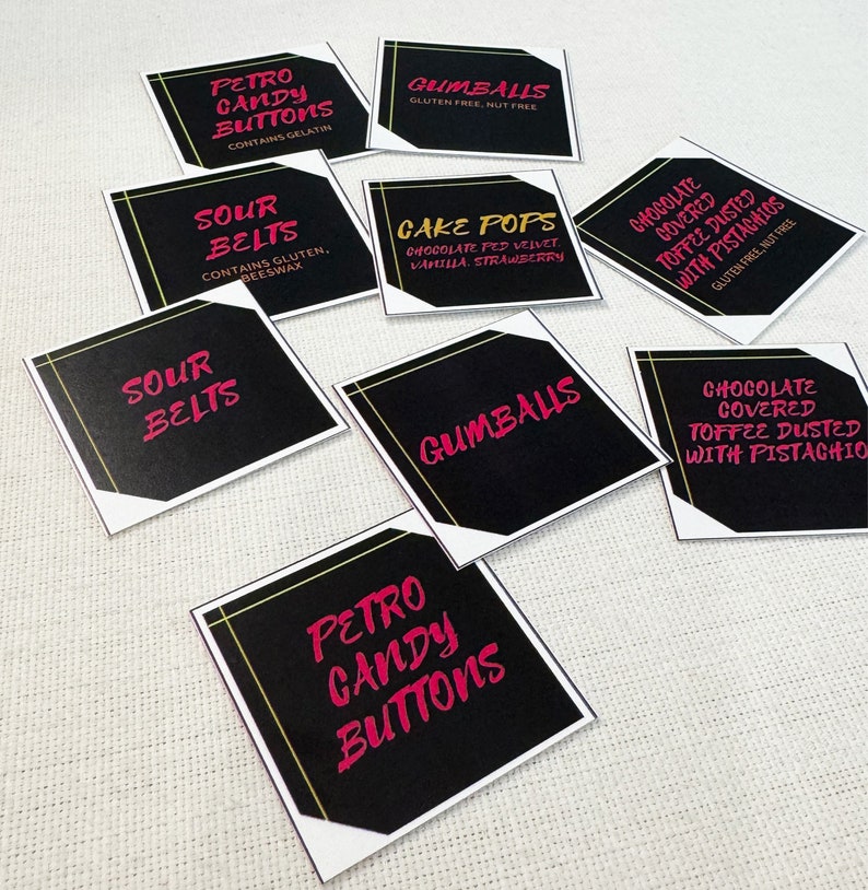 EDITABLE Glow Candy Card Labels Template | Candy Labels Printable ...