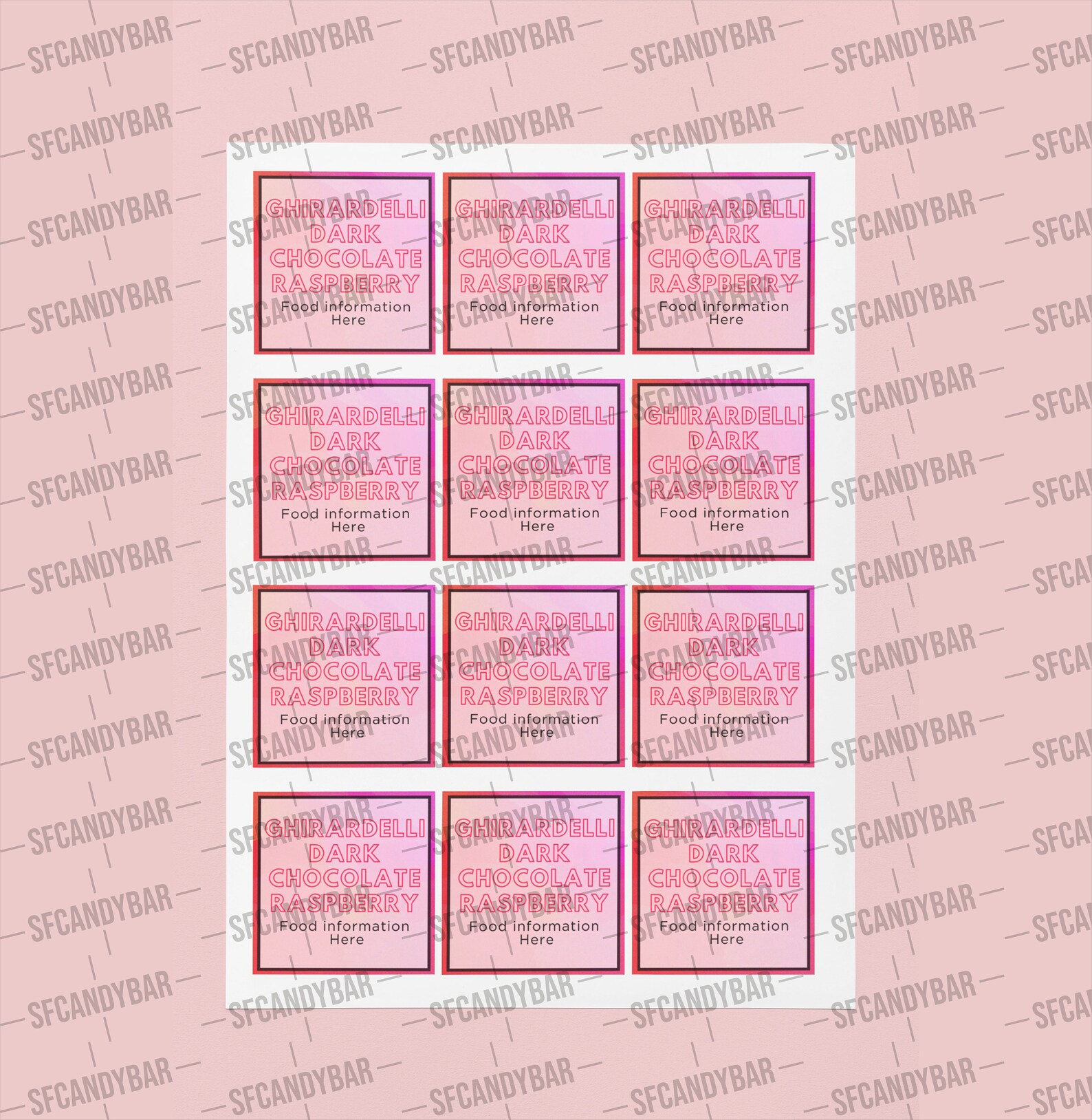 EDITABLE Candy Card Template | Candy Food Labels | M&J Mitzvah Buffet ...