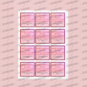 EDITABLE Candy Card Template | Candy Food Labels | M&J Mitzvah Buffet ...