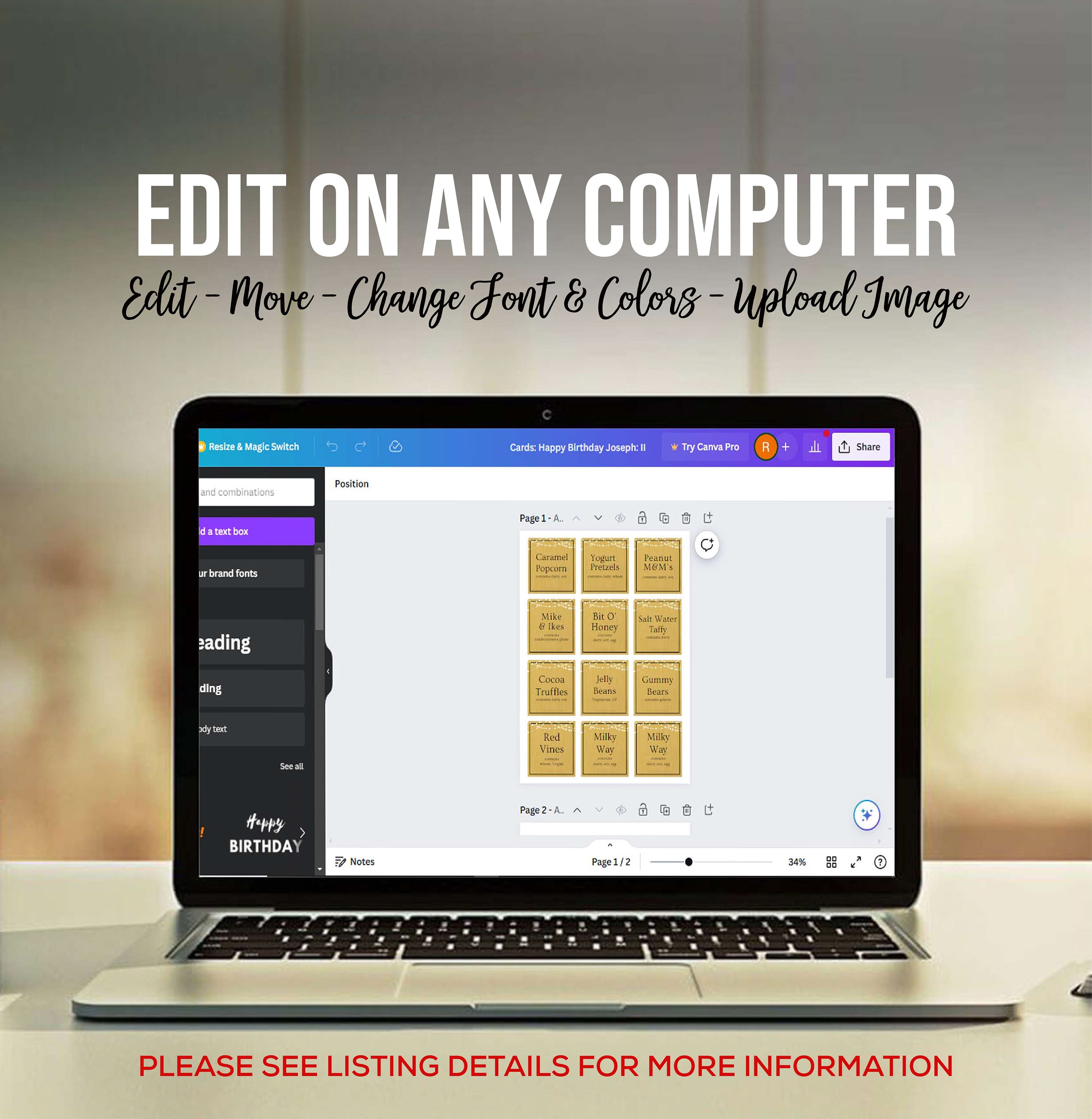 EDITABLE Candyland Labels Template | Candyland Theme Labels Printable ...
