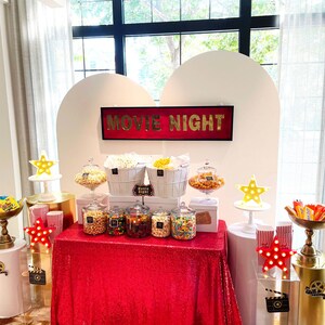 EDITABLE Movie Night Buffet Cards | Movie Night Food Labels | Movie ...