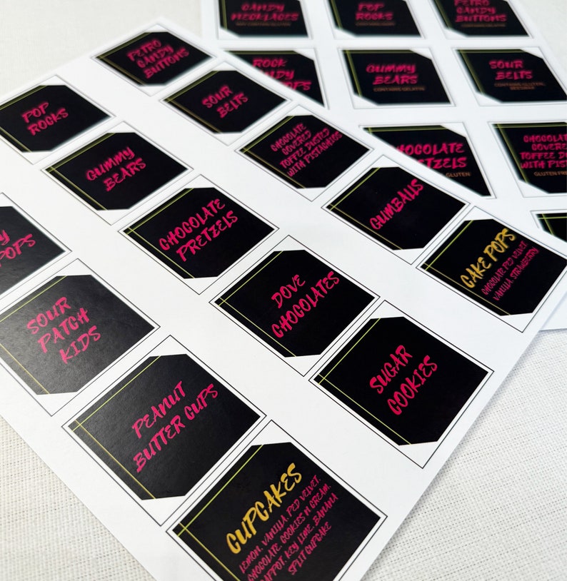 EDITABLE Glow Candy Card Labels Template | Candy Labels Printable ...