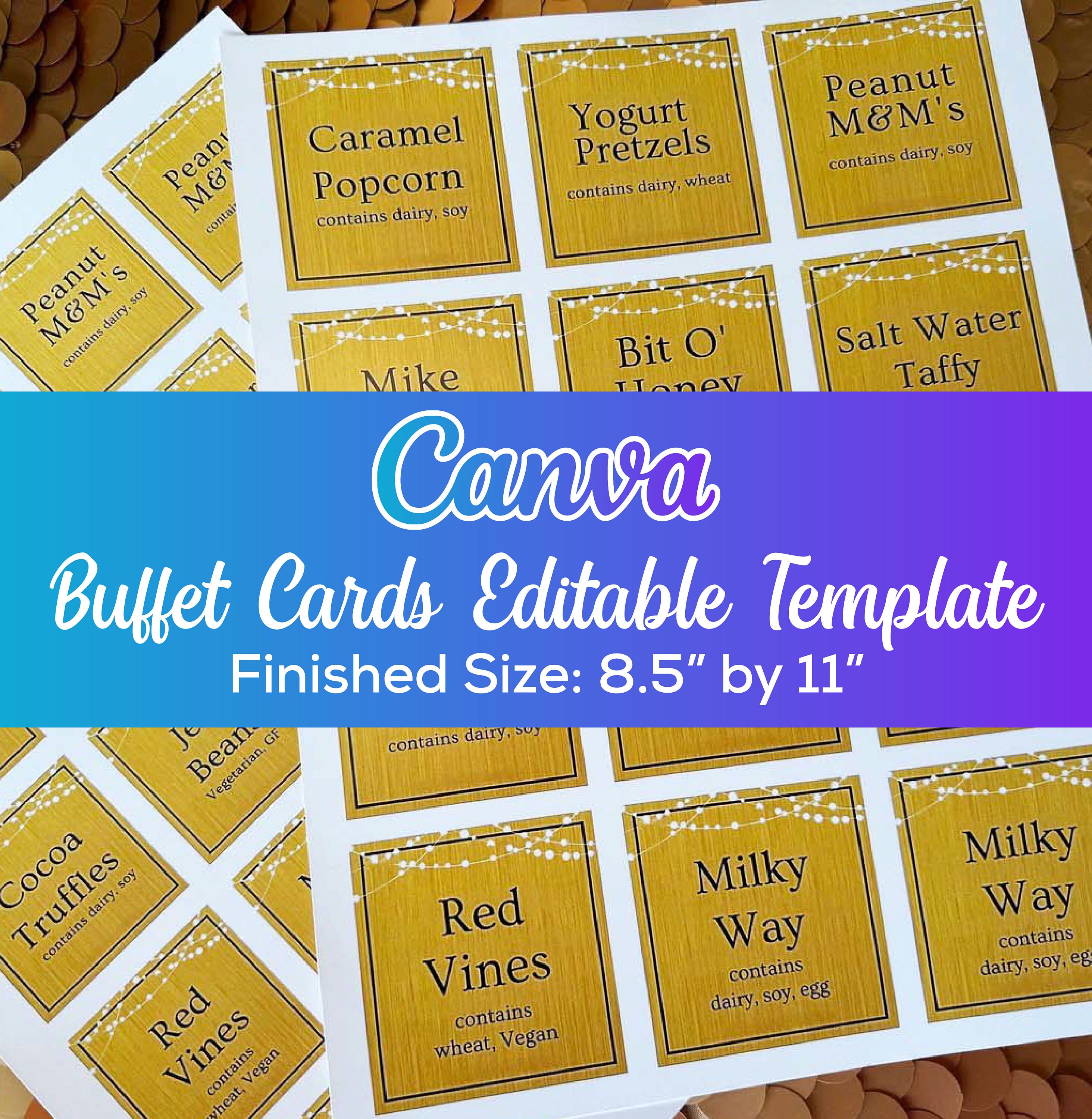 EDITABLE Birthday Candy Food Labels Editable Birthday Sweets Candy ...