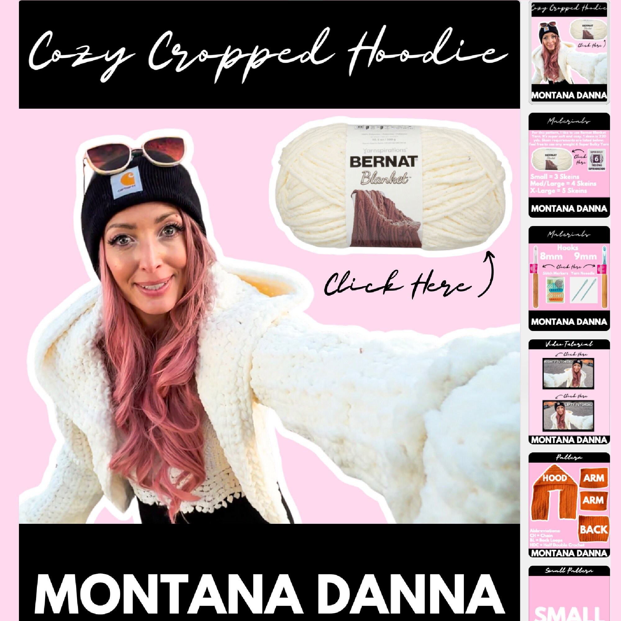 Cozy Crochet Cropped Hoodie (pattern and Video Tutorial) - Etsy