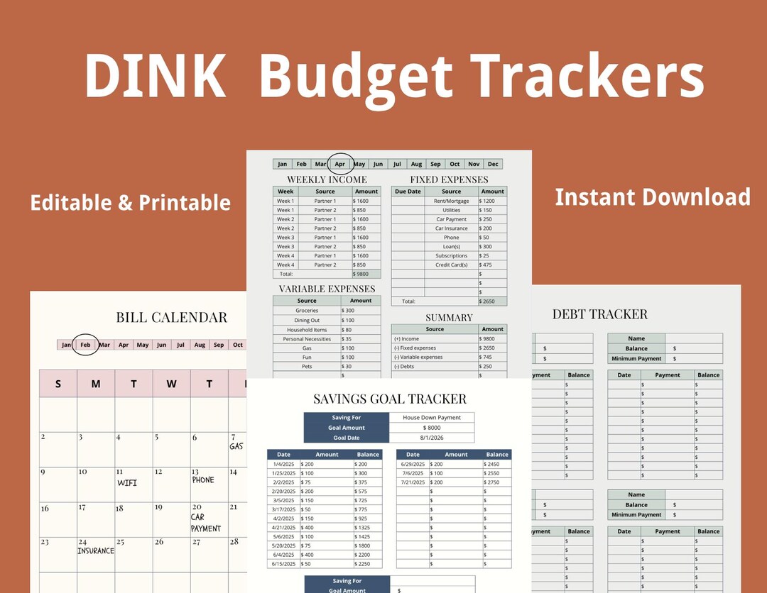 Printable Budget Planner for Couples | Minimalist DINK Financial ...
