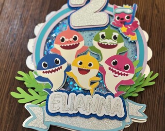 Baby Shark, Baby Shaker Cake Topper, Baby Shark Topper, Baby Shark ...