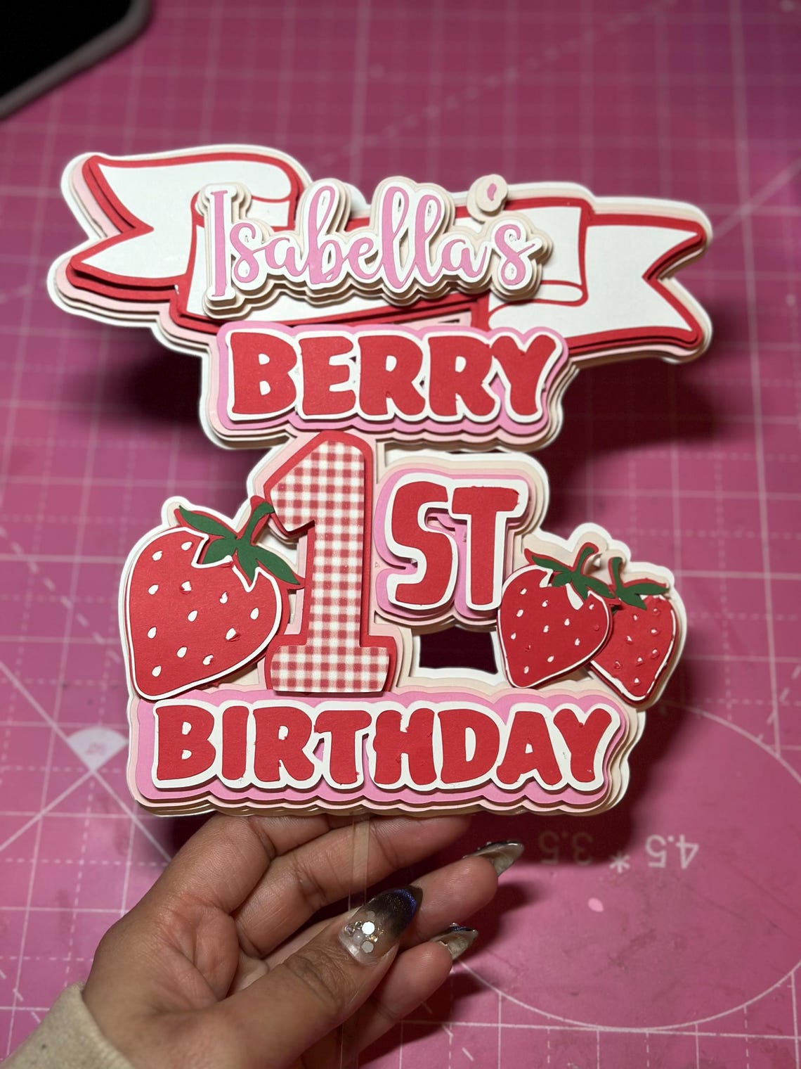 Berry First Birthday 3D Cake Topper - Etsy
