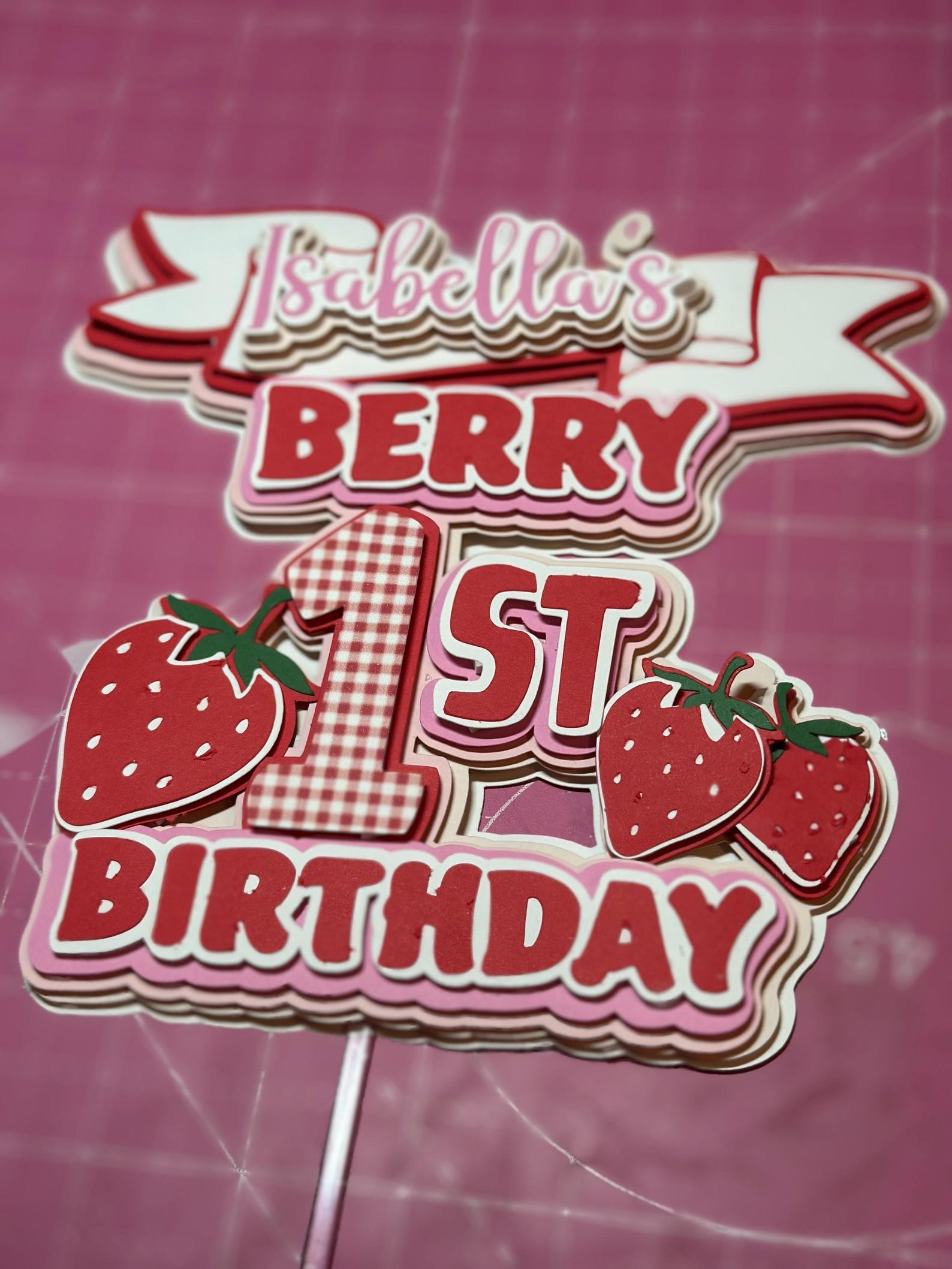 Berry First Birthday 3D Cake Topper - Etsy