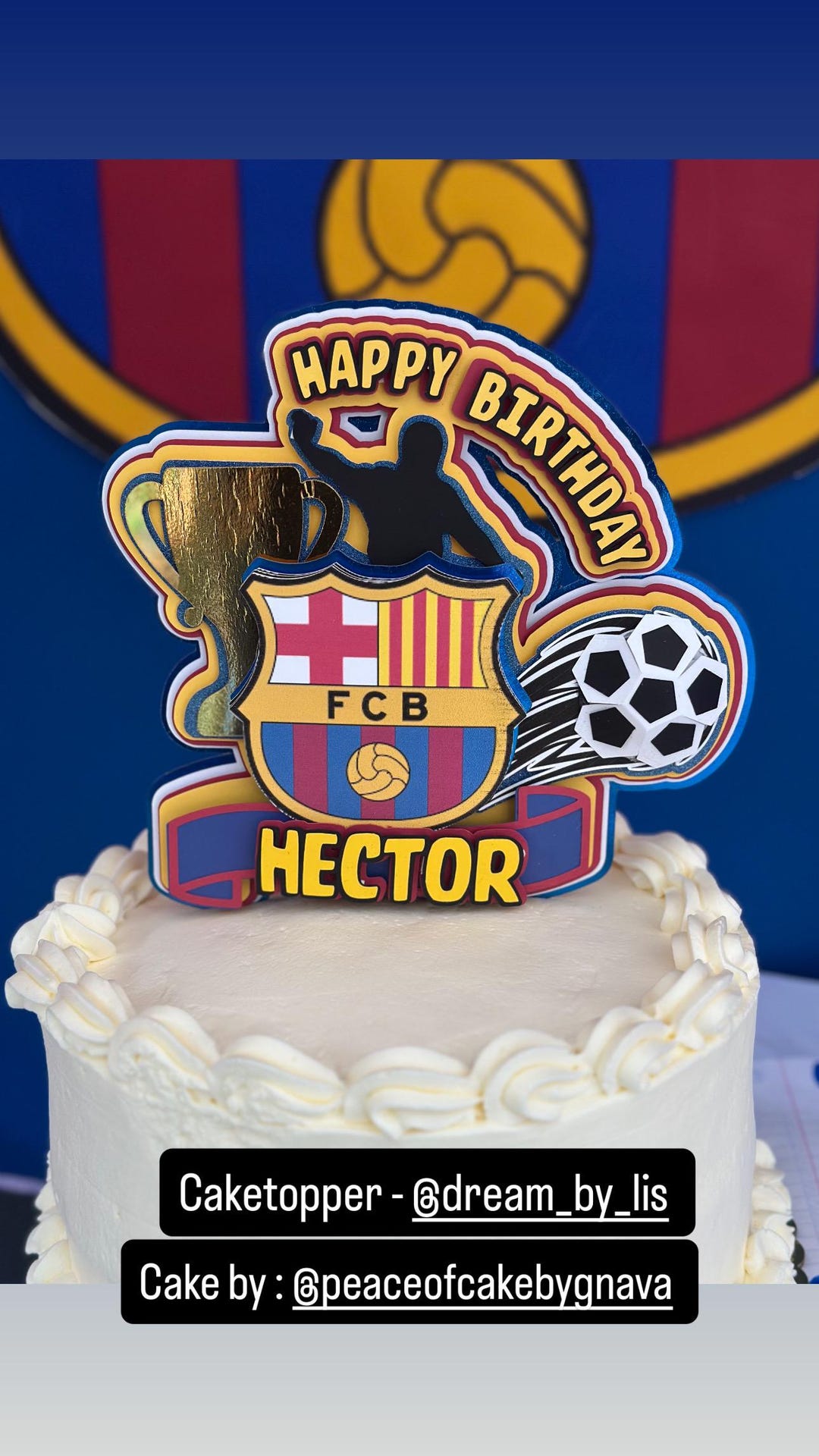 Handmade FC Barcelona Cake Topper – Personalized 3D Soccer Party ...