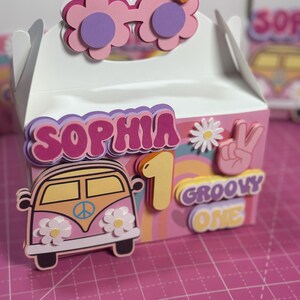 Groovy Birthday Favor Box – 70s Hippie Themed Party Decoratioboxes Set ...