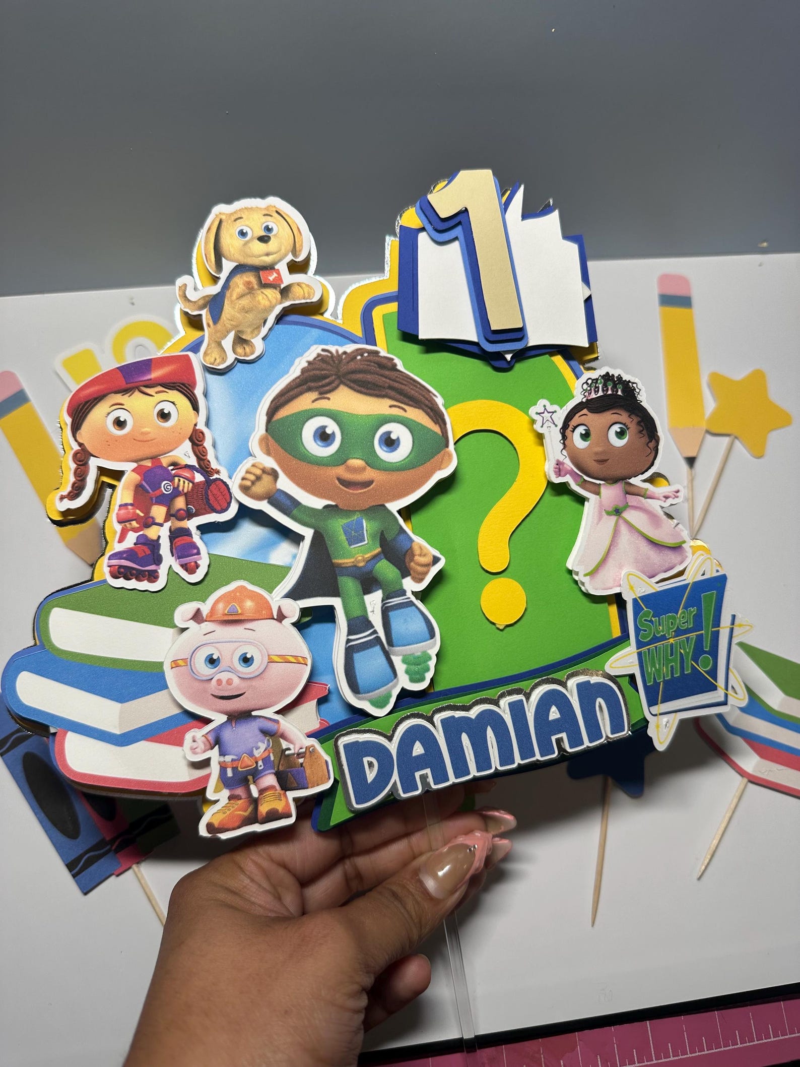 Super Why Birthday Cake Topper – Custom Superhero Party Decoration - Etsy