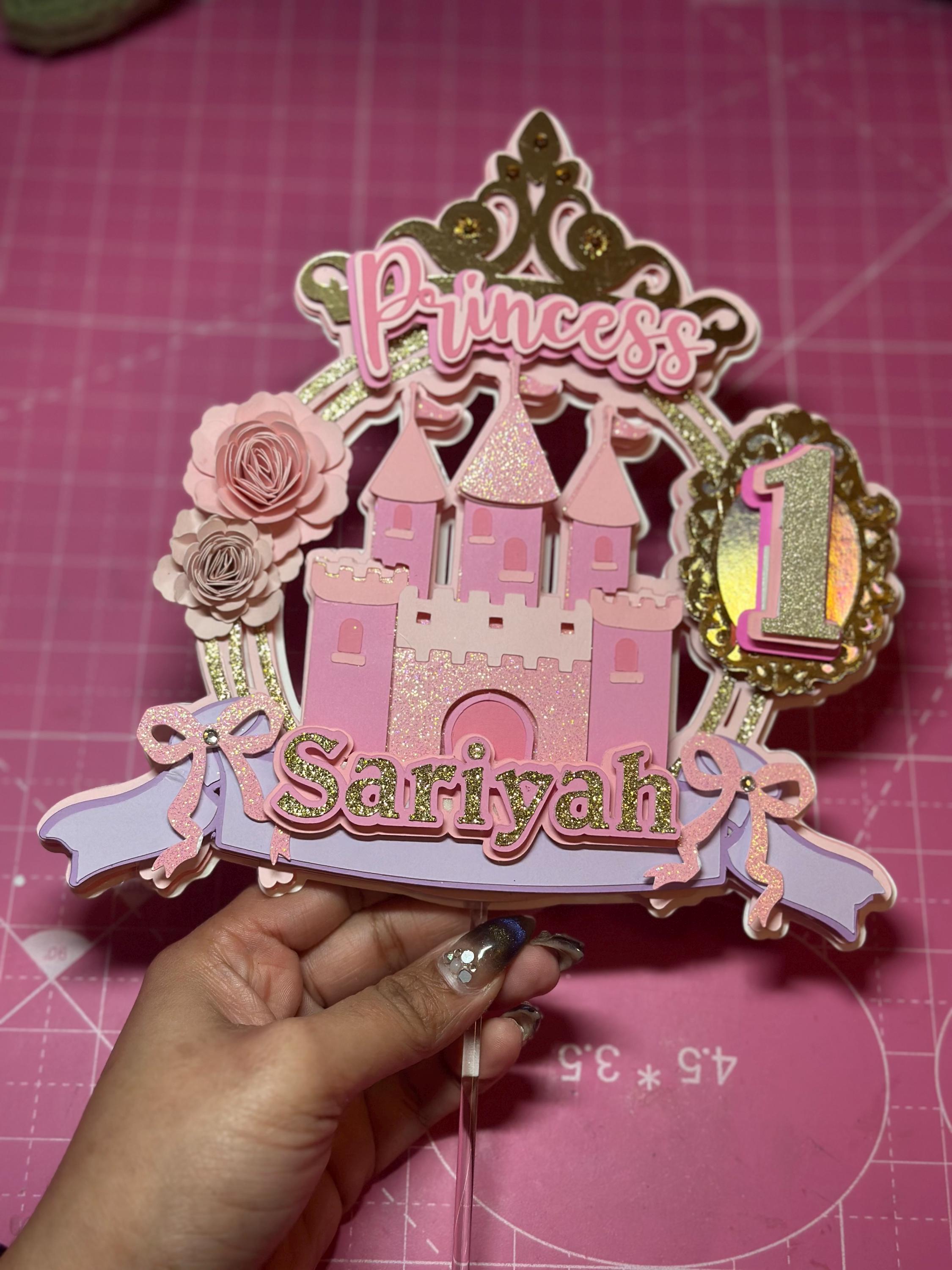 Princess Castle Birthday Cake Topper – Personalized Fairy Tale Party ...