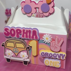 Groovy Birthday Favor Box – 70s Hippie Themed Party Decoratioboxes Set ...