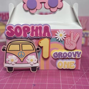 Groovy Birthday Favor Box – 70s Hippie Themed Party Decoratioboxes Set ...