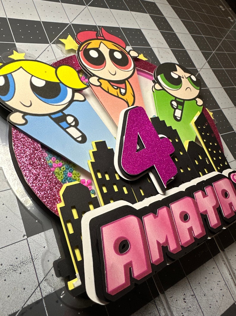 Power Puff Girl Cake Topper - Etsy