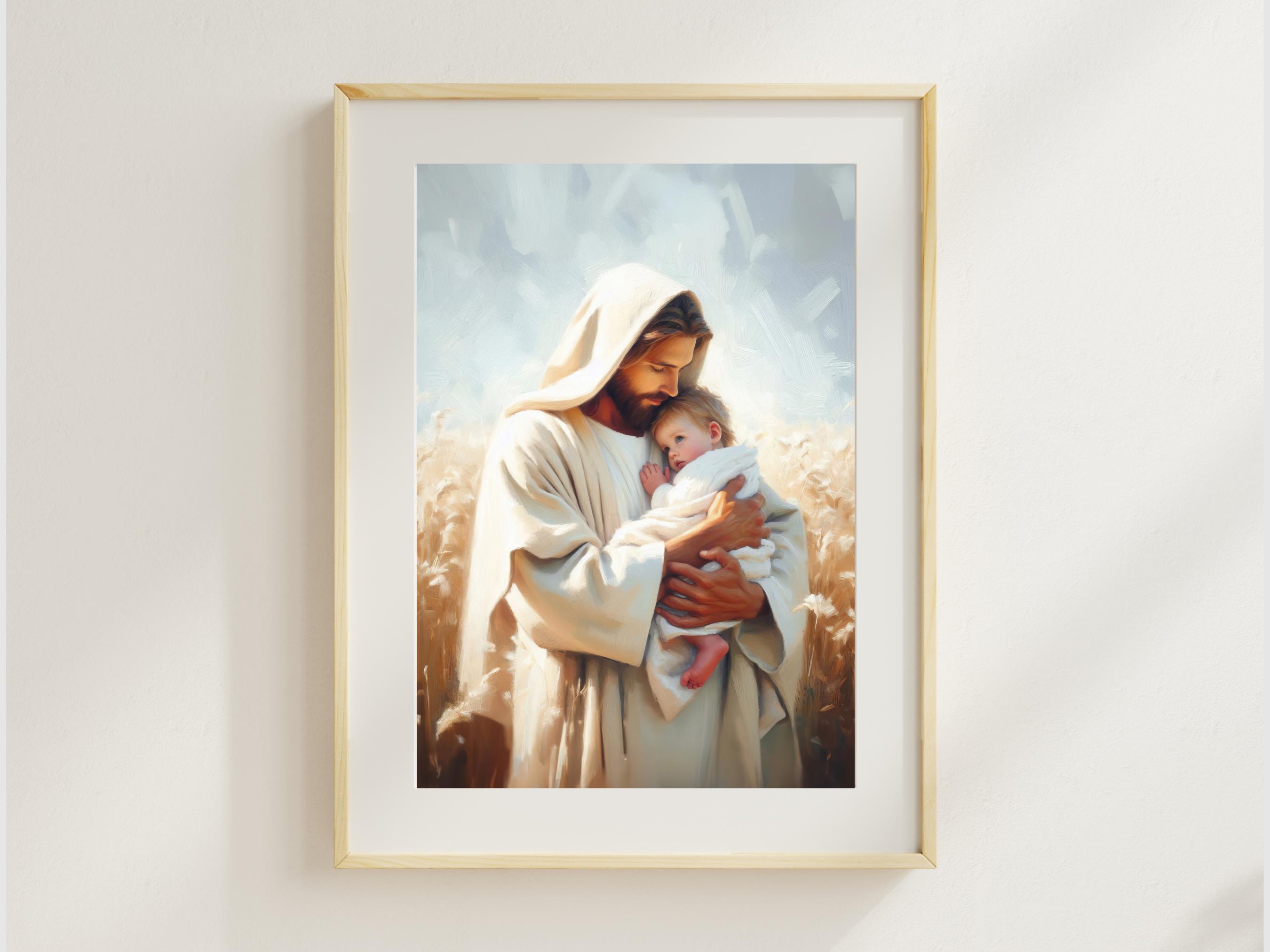 Jesus and Baby | Jesus and Children | Christ and Kids | Christian Wall ...