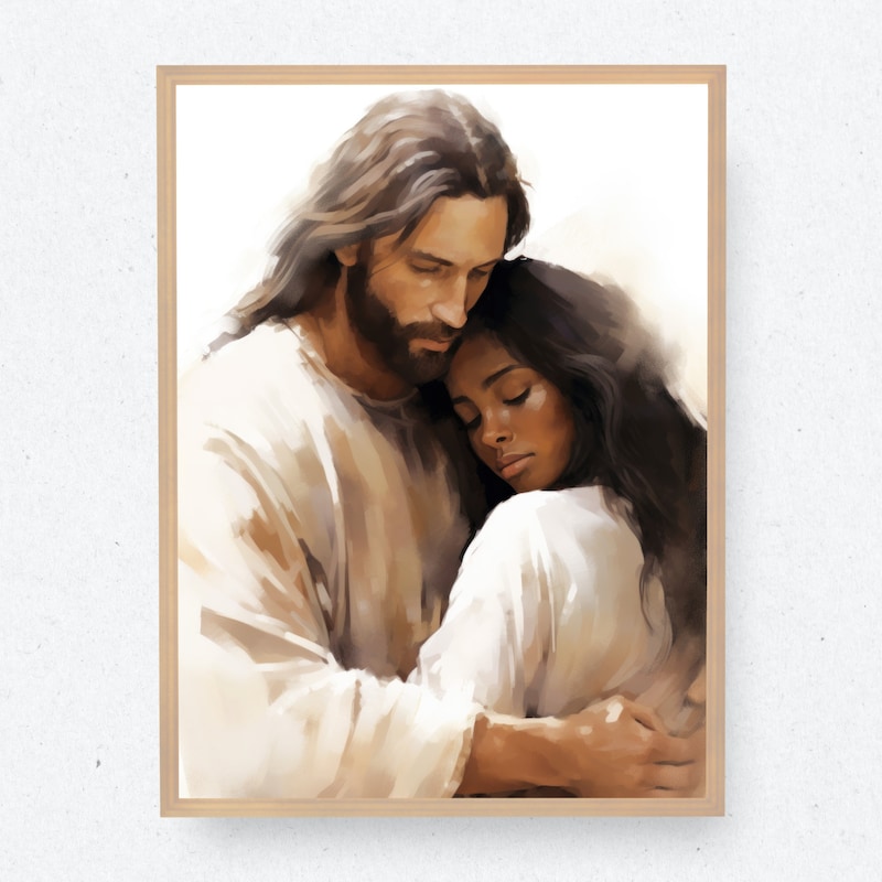 Jesus Hugging Woman Wall Art - Etsy