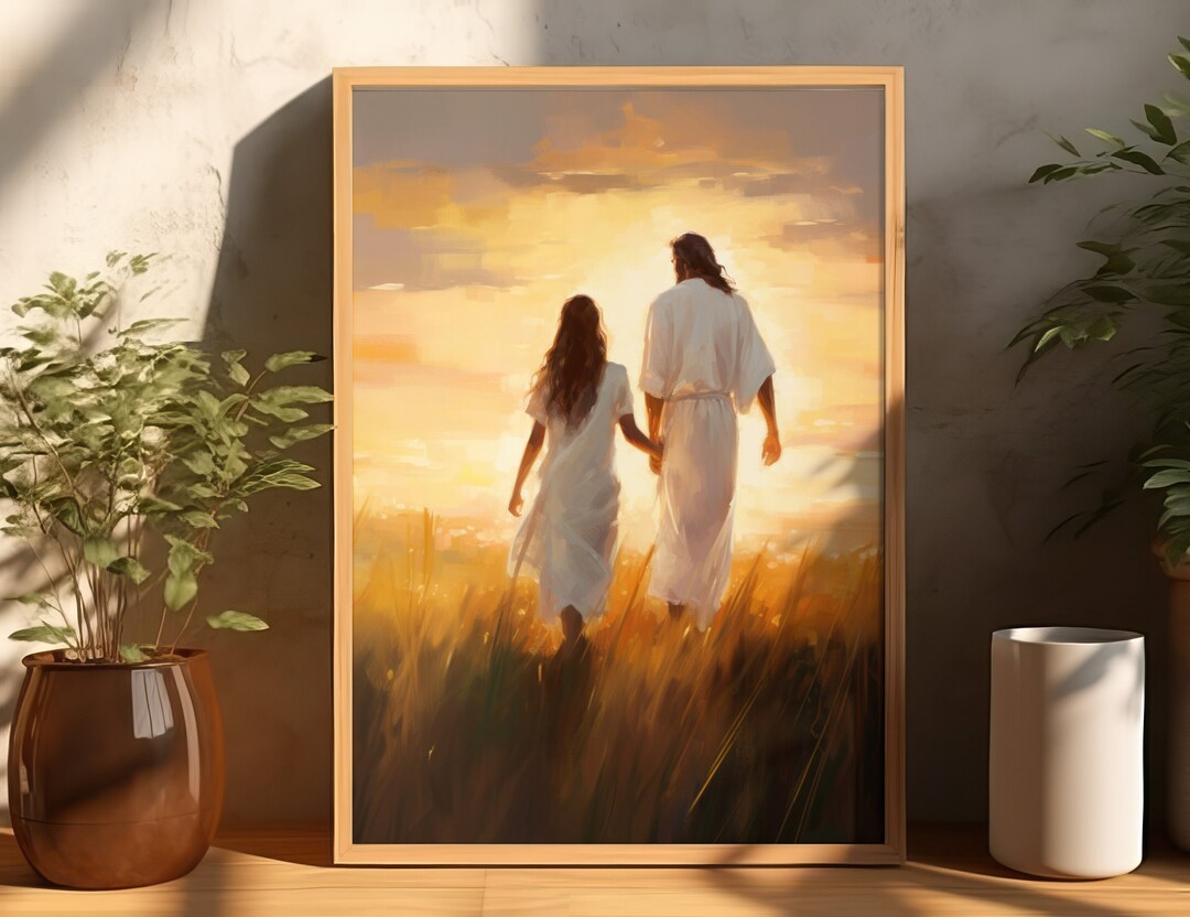Jesus and Woman Holding Hands Follow Me Digital Download Walk With ...