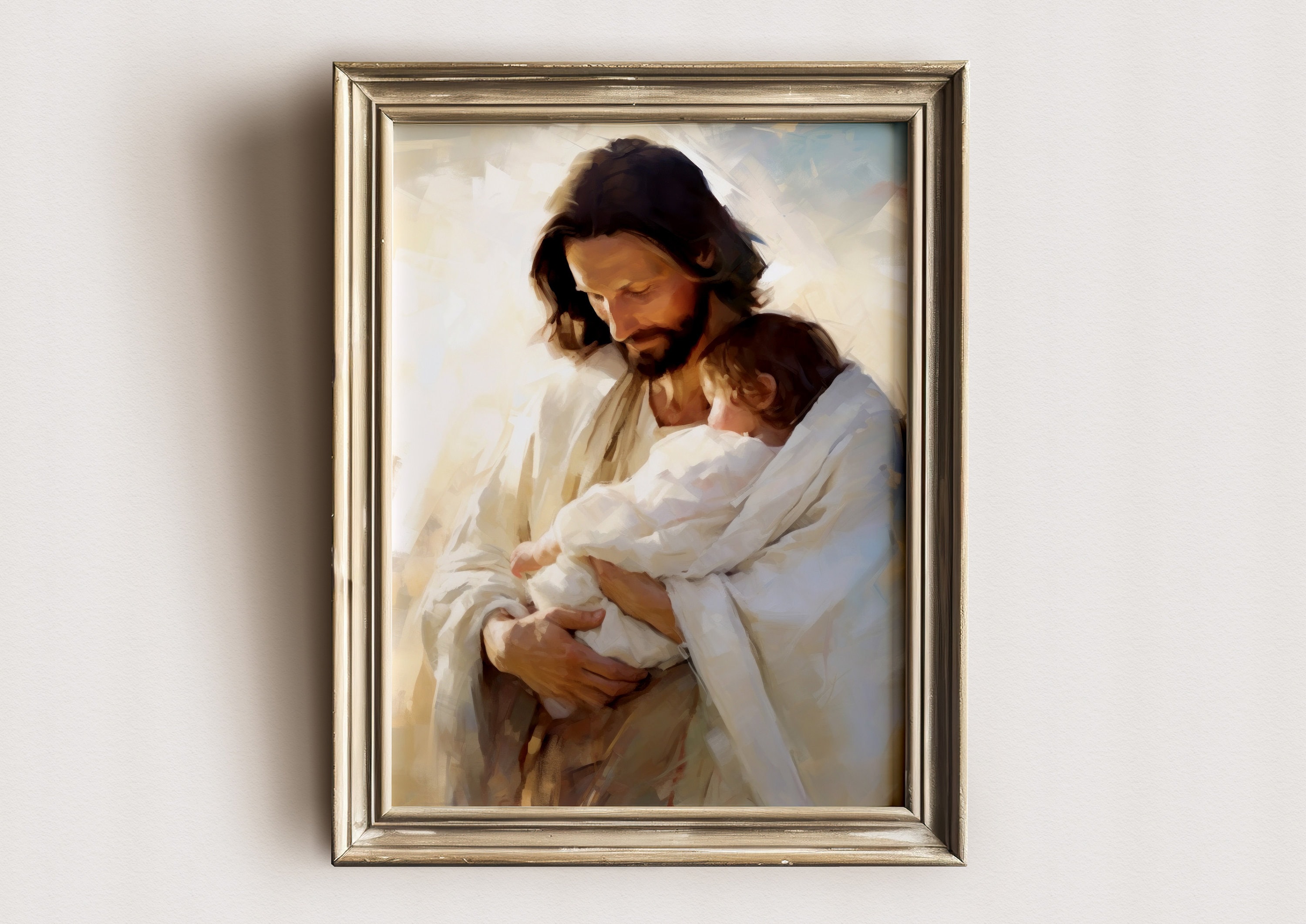 Jesus Holding Baby Digital Download Jesus and Child Painting Christian ...