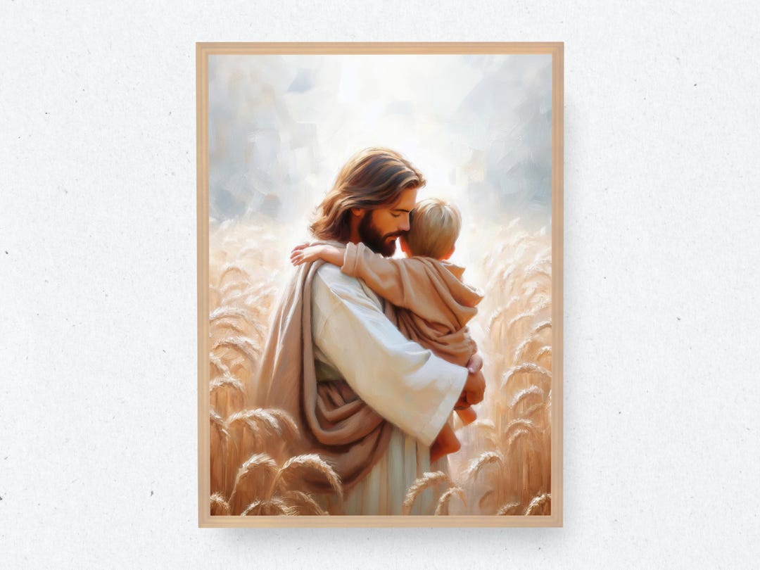 Jesus Hugging Boy | Jesus and Child | Jesus and Kids | Christian Wall ...