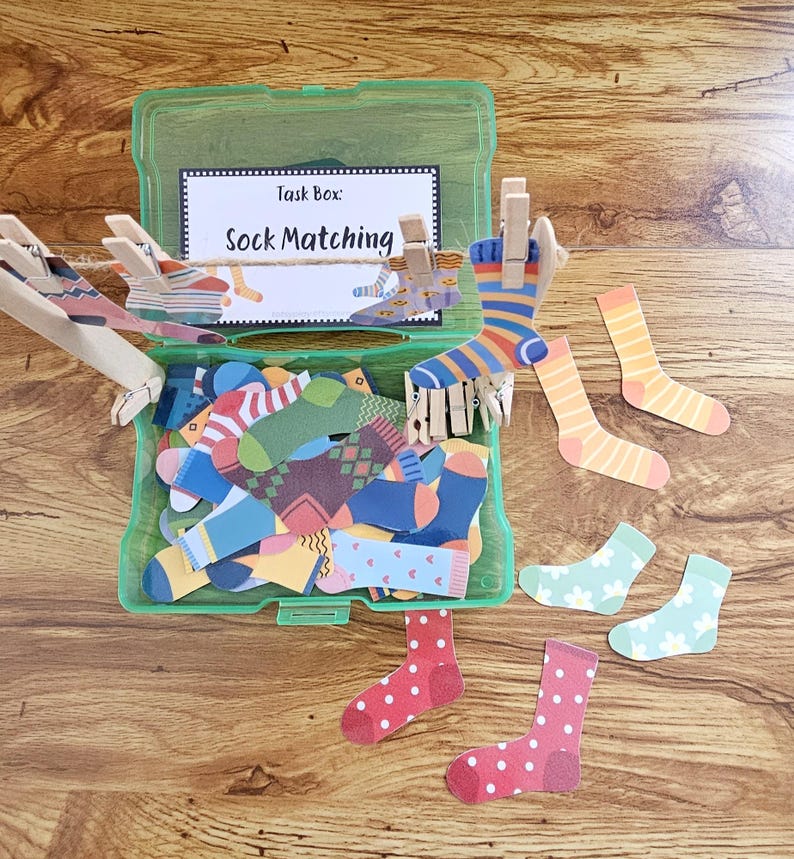 Sock Matching Game | Printable Busy Bag for Toddlers & Preschool - Etsy