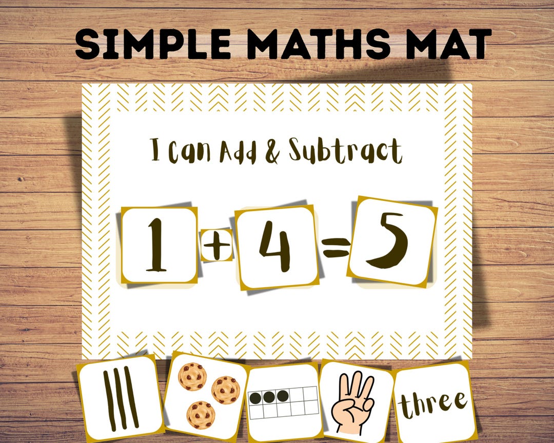 Printable Add and Subtract Math Mat | Preschool Homeschool (digital ...