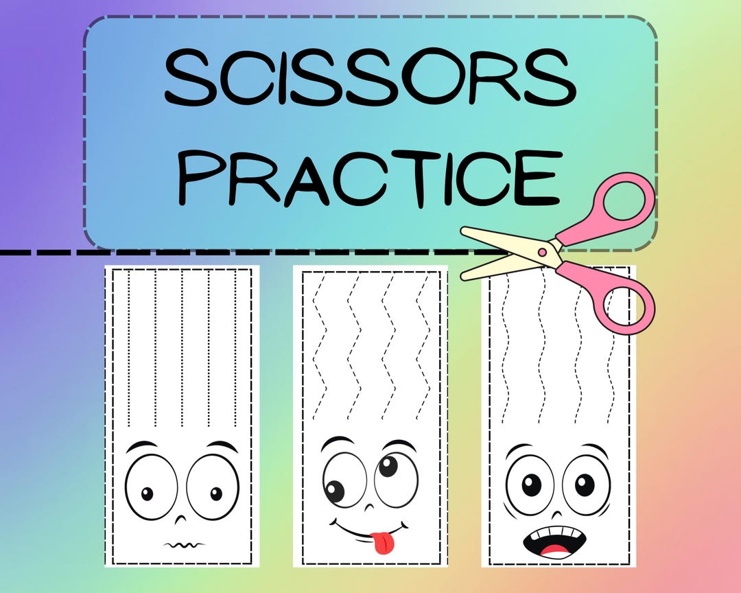 Hair Cutting Practice Sheets for Kids | Printable Scissor Skills ...