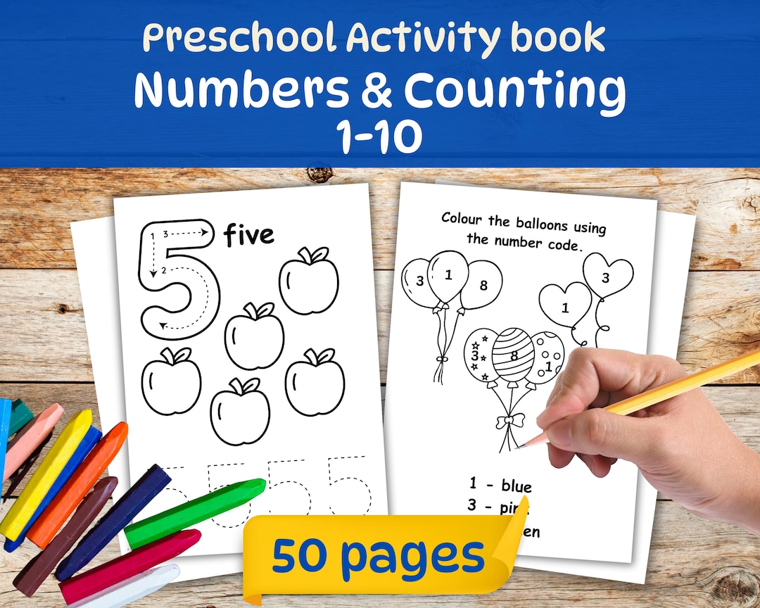 Preschool Counting Activity Book: Number Tracing & Matching (PDF ...