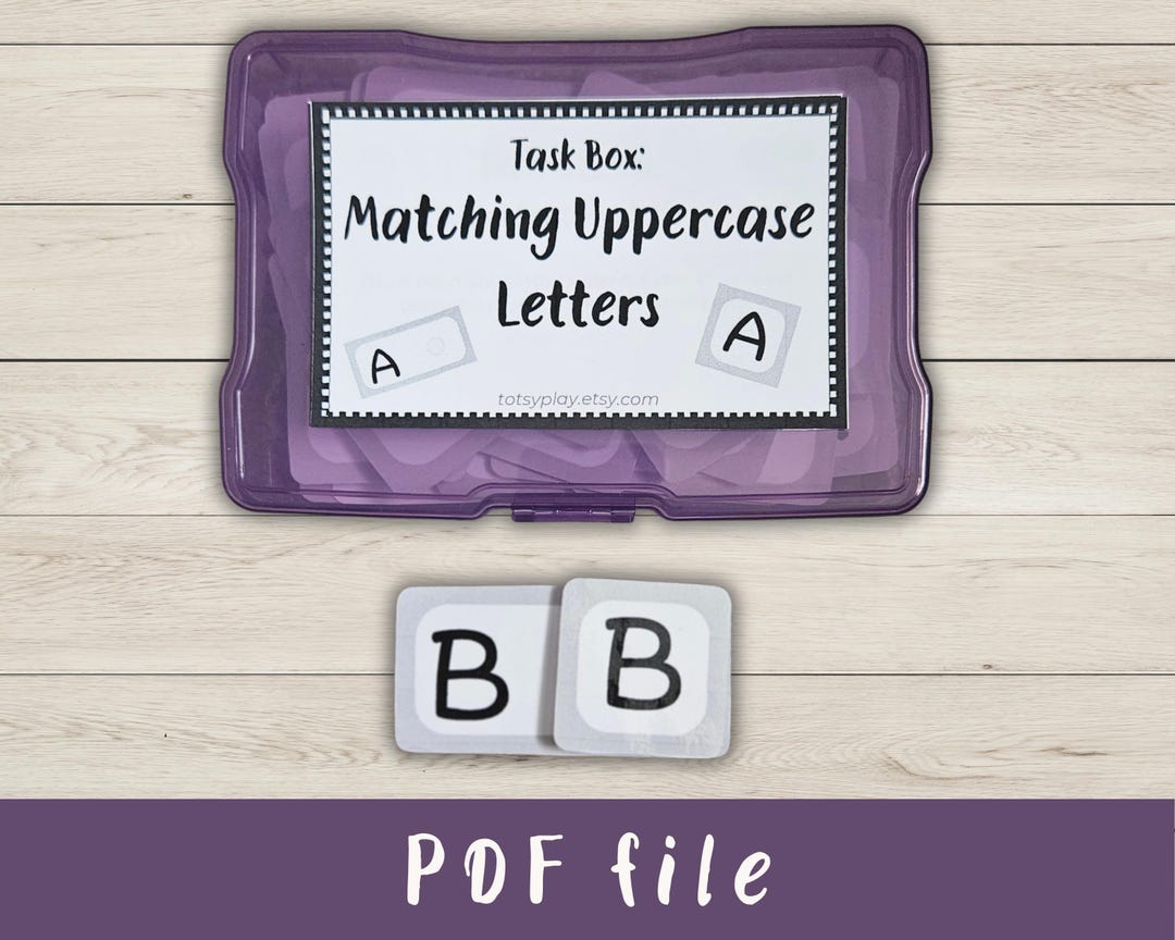 Printable PDF Uppercase Letter Matching | Task Box Learning Activity ...